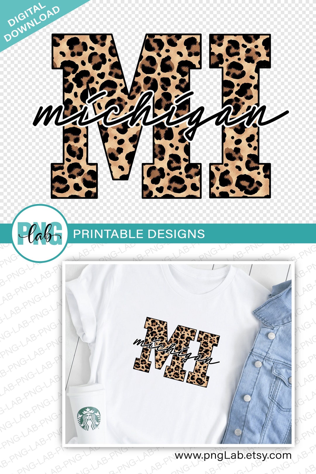 MI Michigan Png Design / MI Michigan Printable Png Design, Sublimation ...