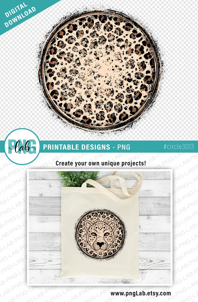 Animal Print Circle Printable PNG Design / Circle Background - Etsy
