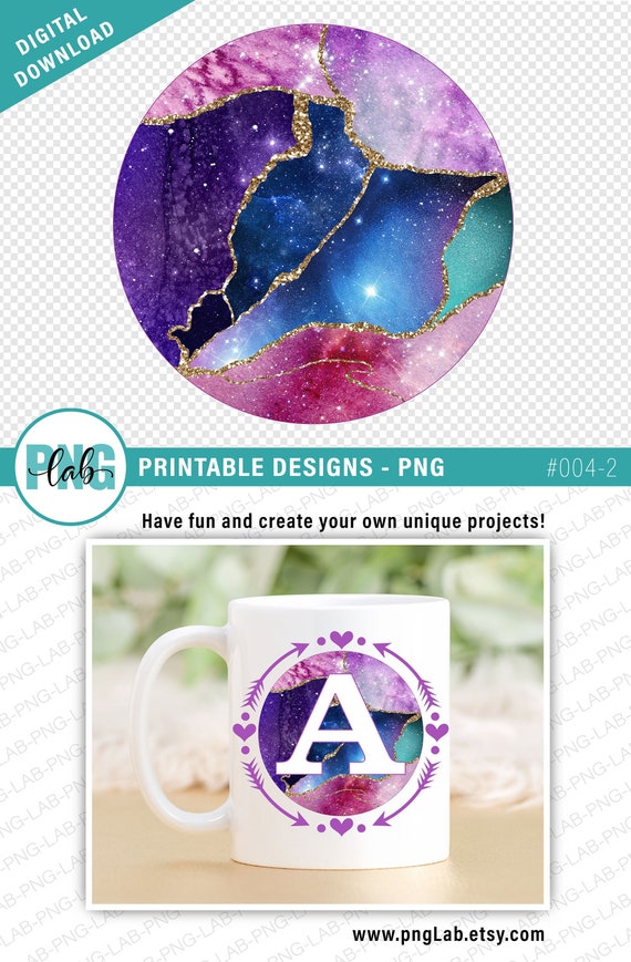 Agate Circle Design PNG File Galaxy Agate Gold Glitter - Etsy