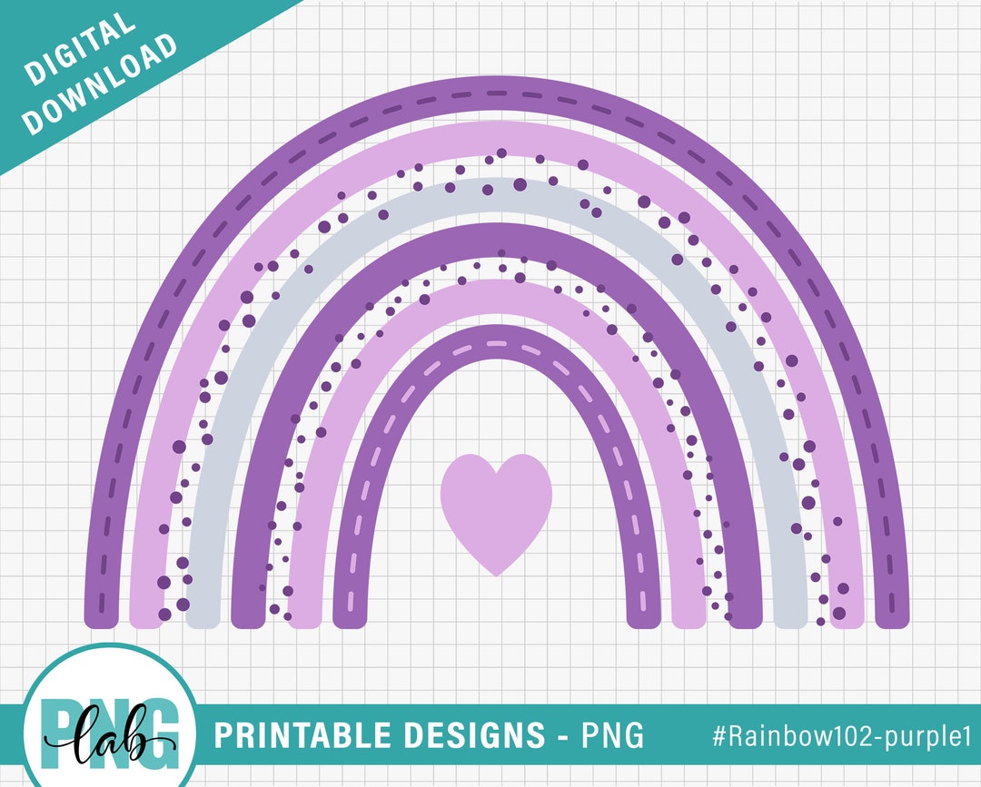Purple Rainbow PNG Design / Printable Rainbow Clip Art / Rainbow ...