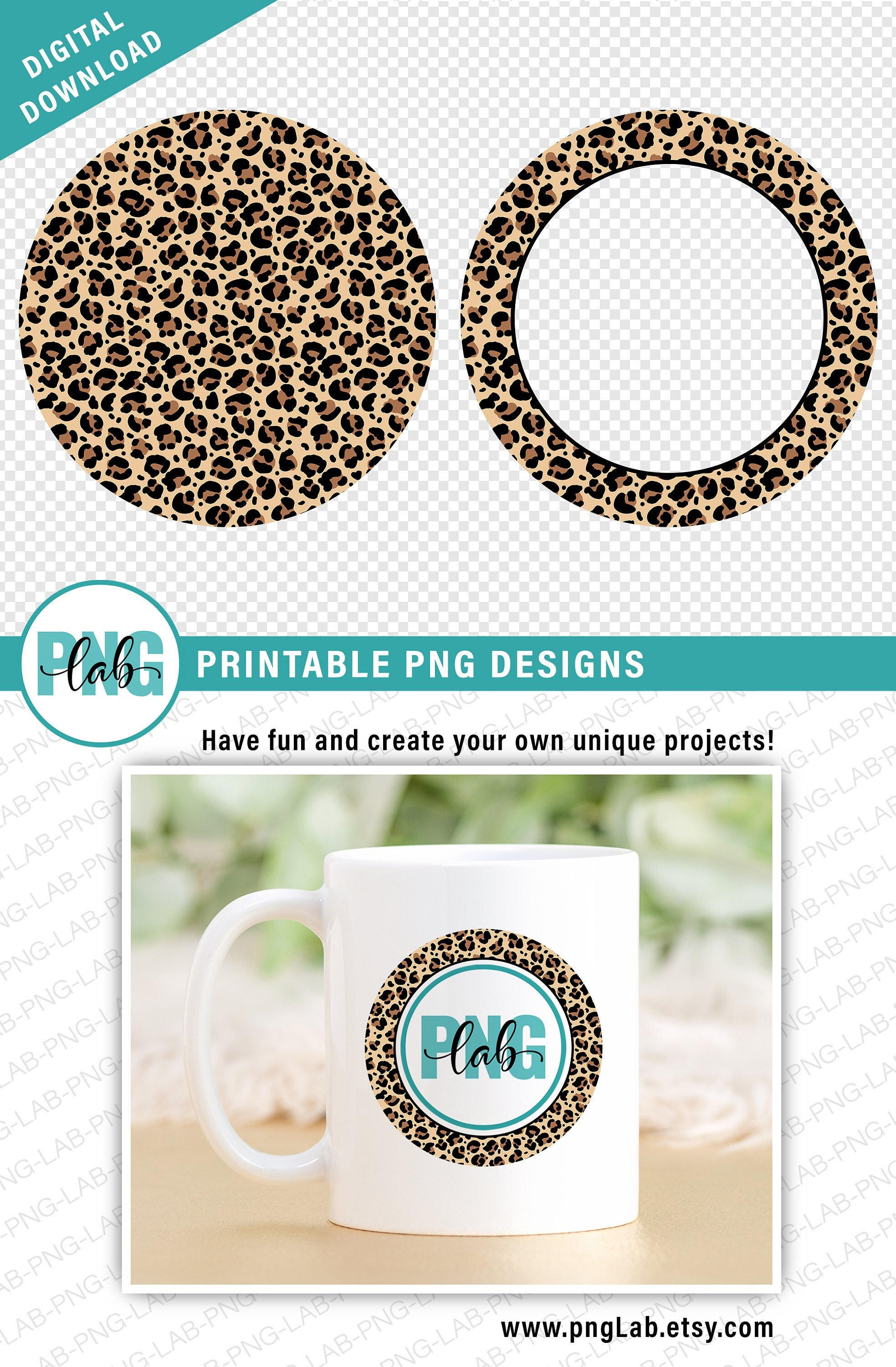 Printable Animal Print Circle PNG Design / Animal Print Circle - Etsy ...