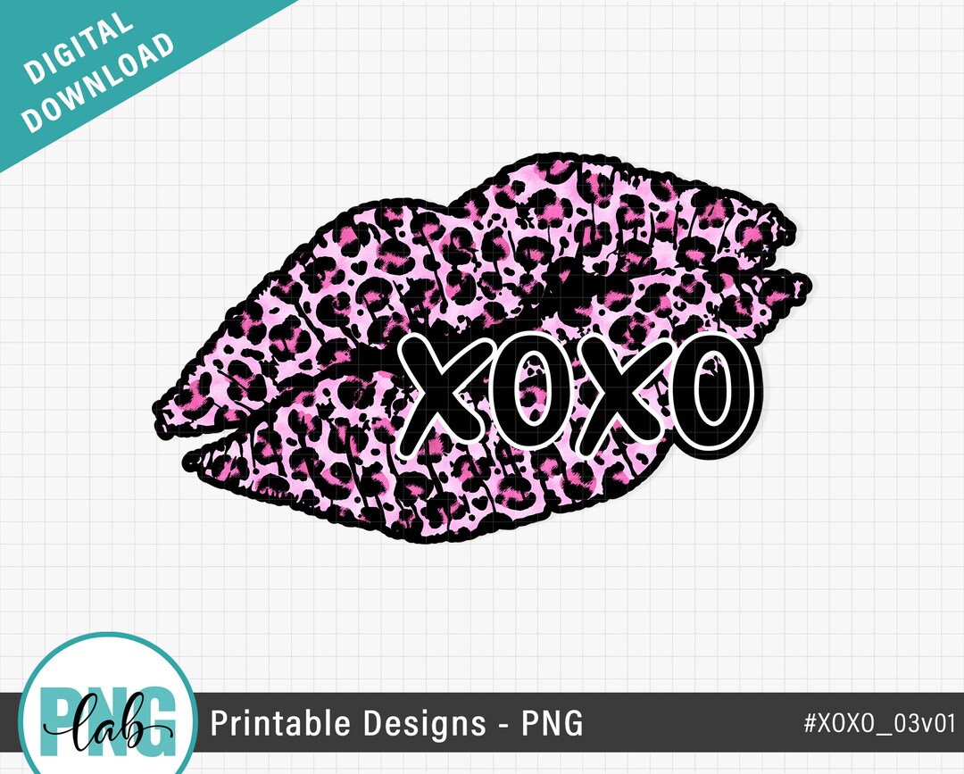 Kiss Xoxo PNG File Sublimation Design / Printable PNG Design / Pink ...