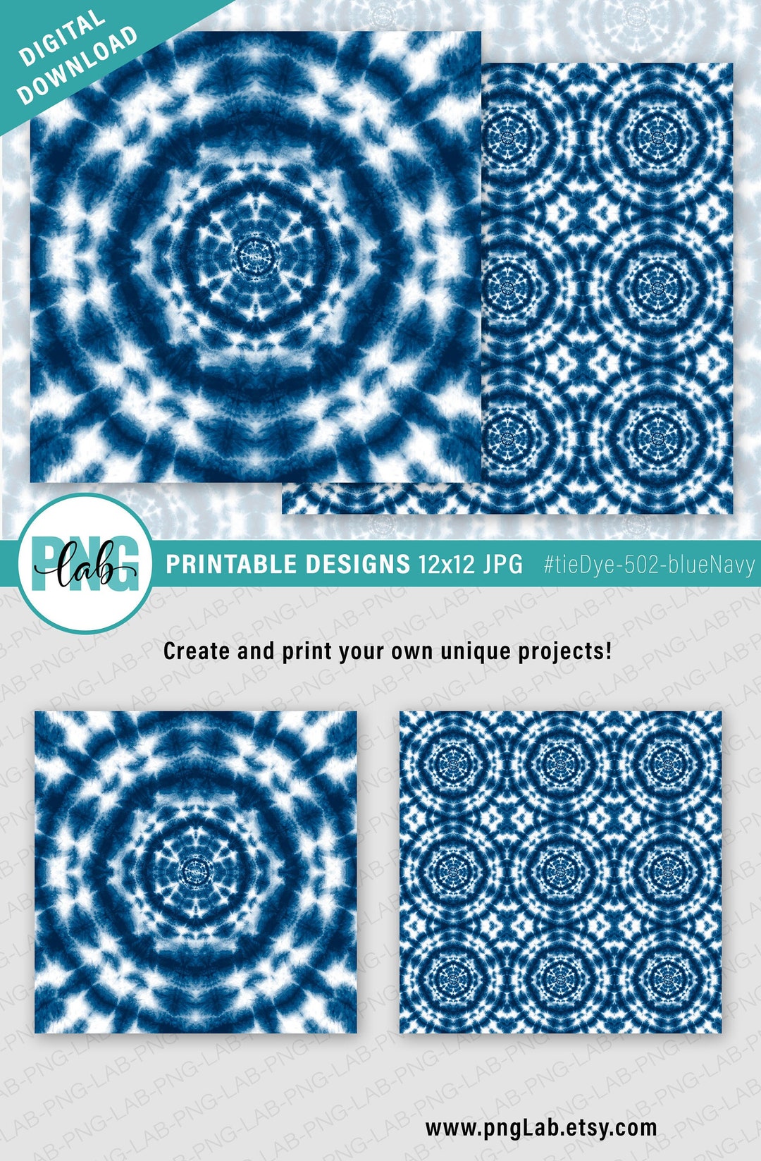 Navy Blue Shibori Tie Dye Sublimation Background, Printable Tie Dye ...