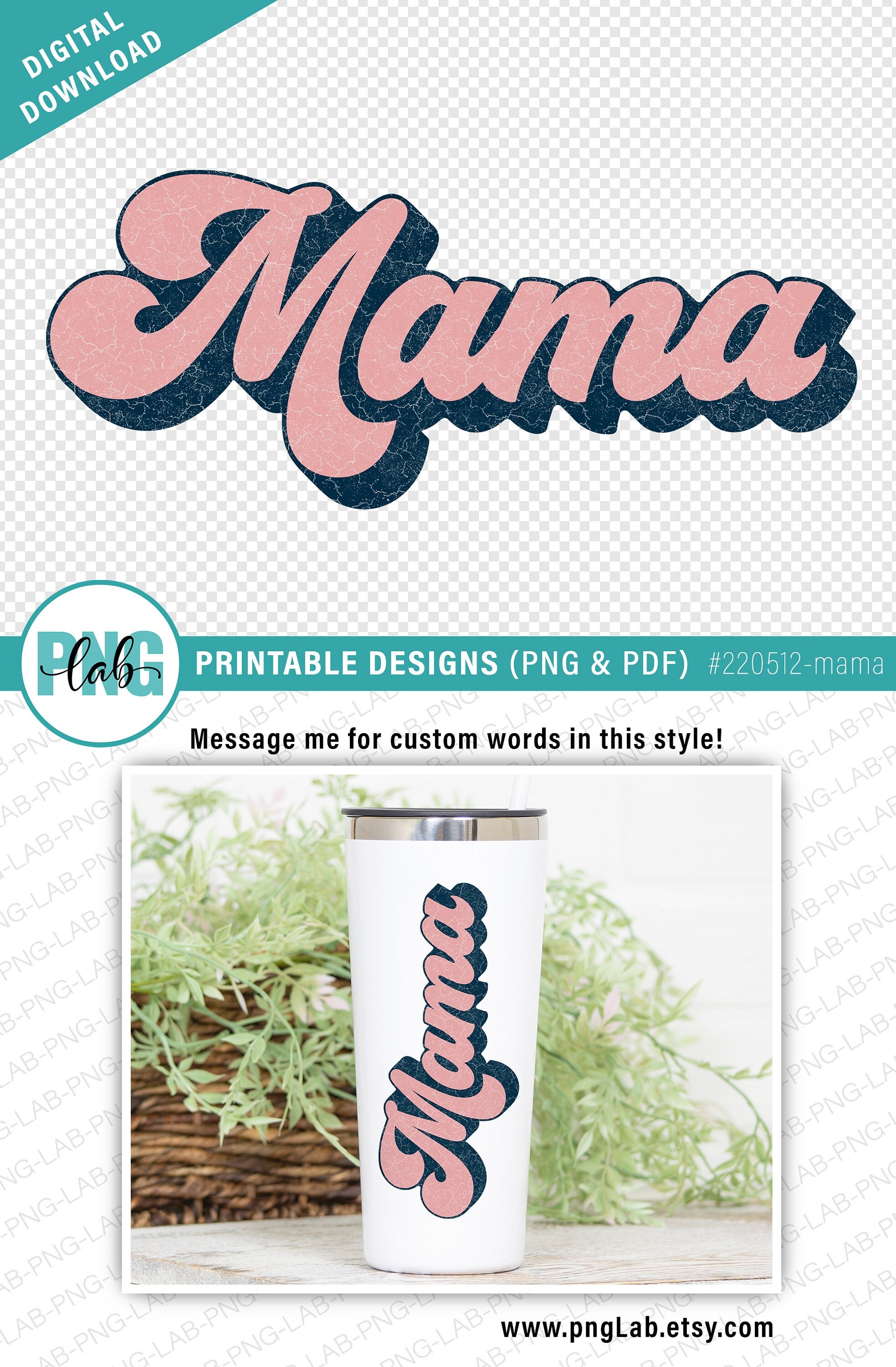 Mama and Mini Retro PNG Design Printable Png Mama Mini PNG - Etsy