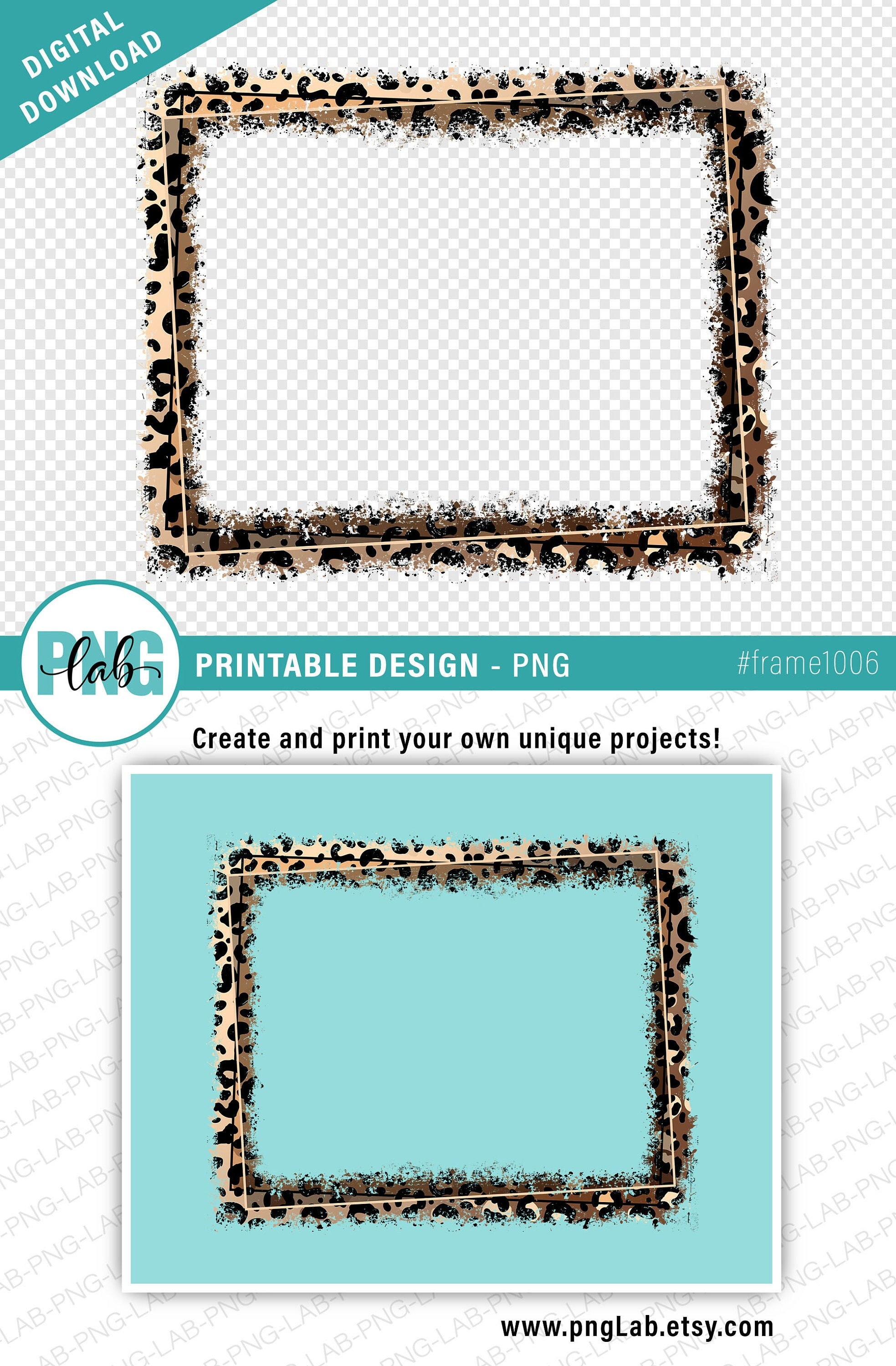 Green Zebra Print Border