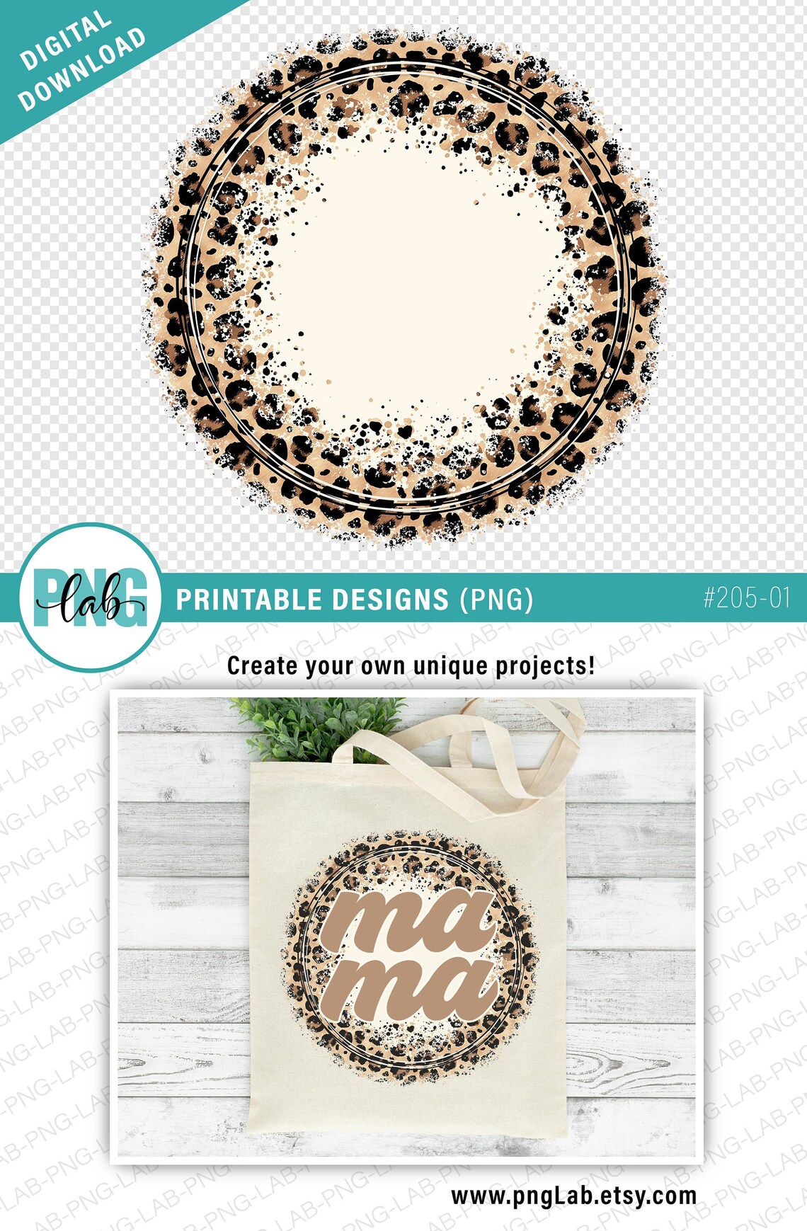 Animal Print Circle Printable PNG Design / Circle Background - Etsy