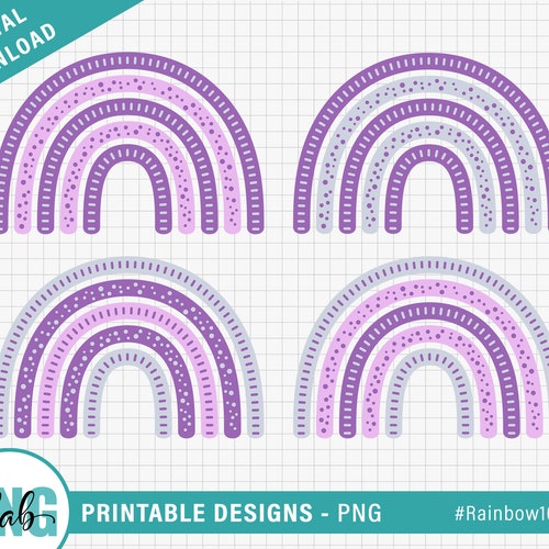 Pink Rainbow PNG Design / Printable Rainbow Clip Art / Rainbow - Etsy