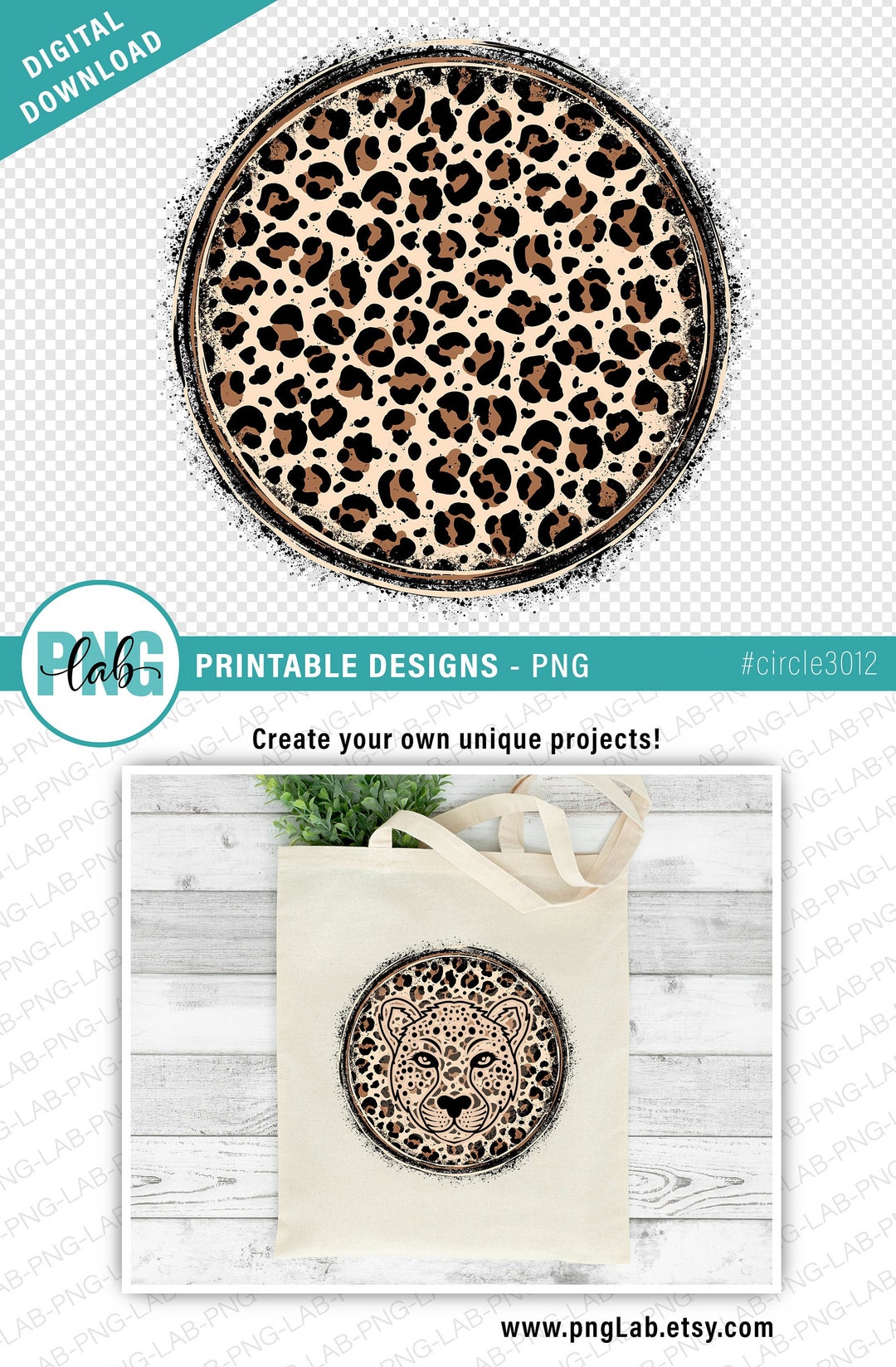 Animal Print Circle - Printable PNG Design / Circle Background PNG ...