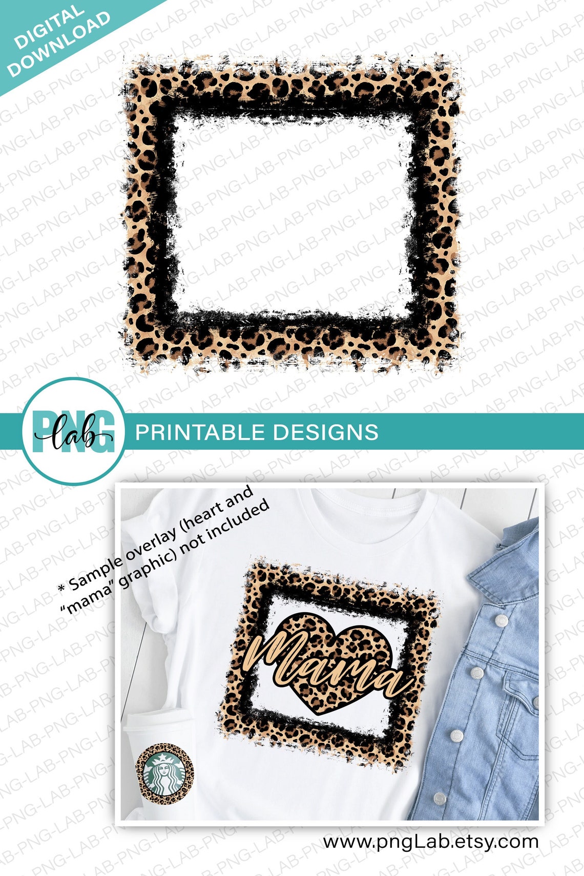 Animal Print Border Frame PNG / Printable Animal Print Frame / | Etsy