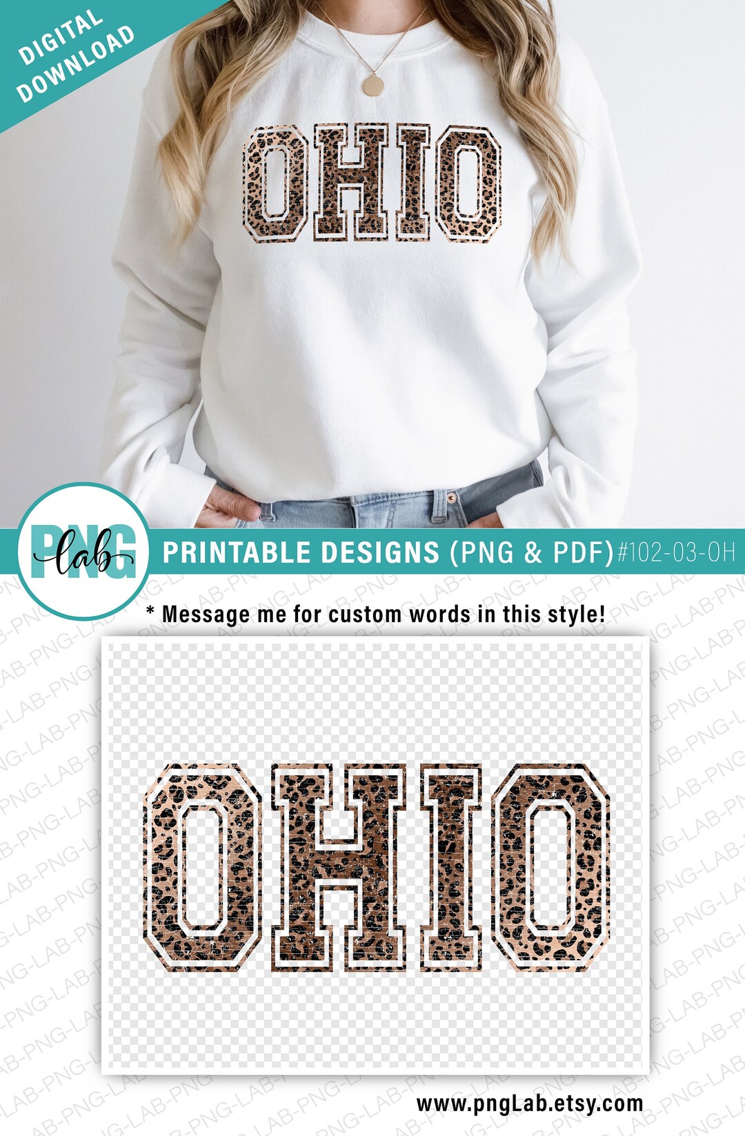 Ohio PNG - Printable Sublimation Design PNG & PDF / Ohio Png / Animal ...