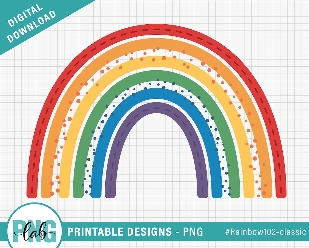 Rainbow PNG Set of 2 Rainbow Clipart PNG Files Printable - Etsy