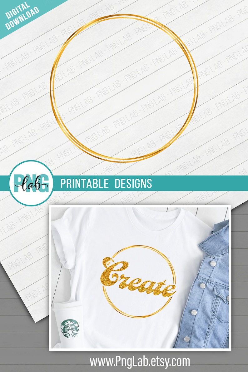 Gold Circle Border Gold Circle Frame PNG Circle Rings - Etsy