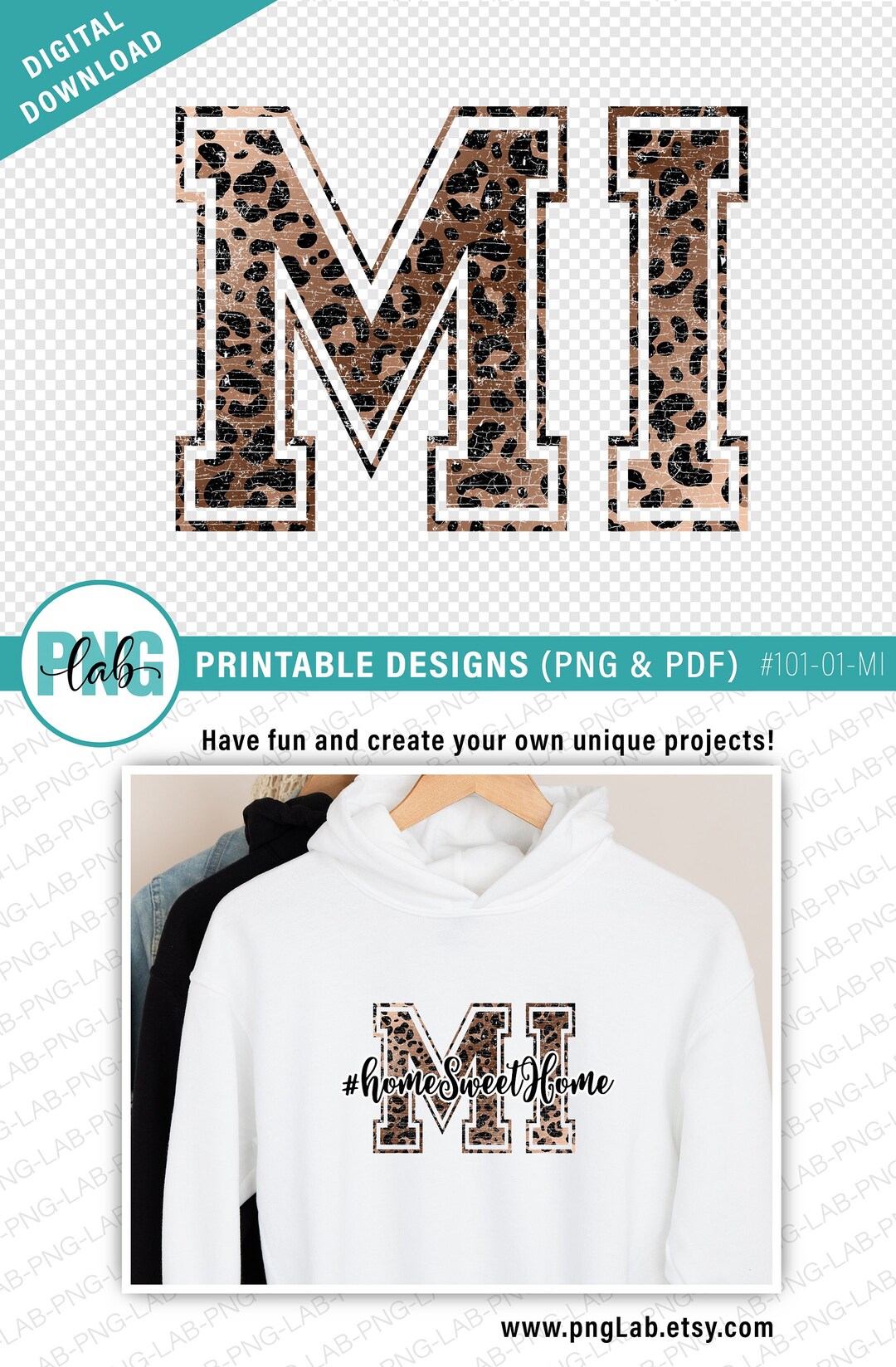 MI Michigan Printable Sublimation Design PNG & PDF / Michigan Png ...