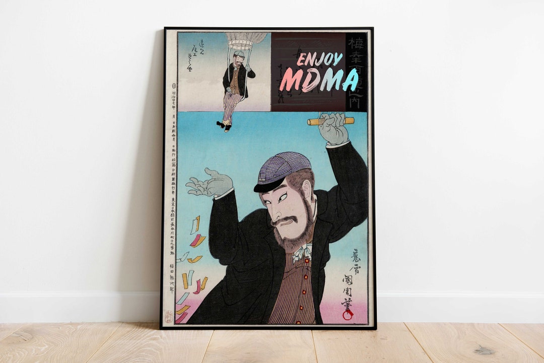 Enjoy MDMA Japanese Woodcut Mandy Print Molly Poster Wall Art Home ...