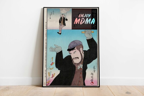 Enjoy MDMA Japanese Woodcut Mandy Print Molly Poster Wall - Etsy
