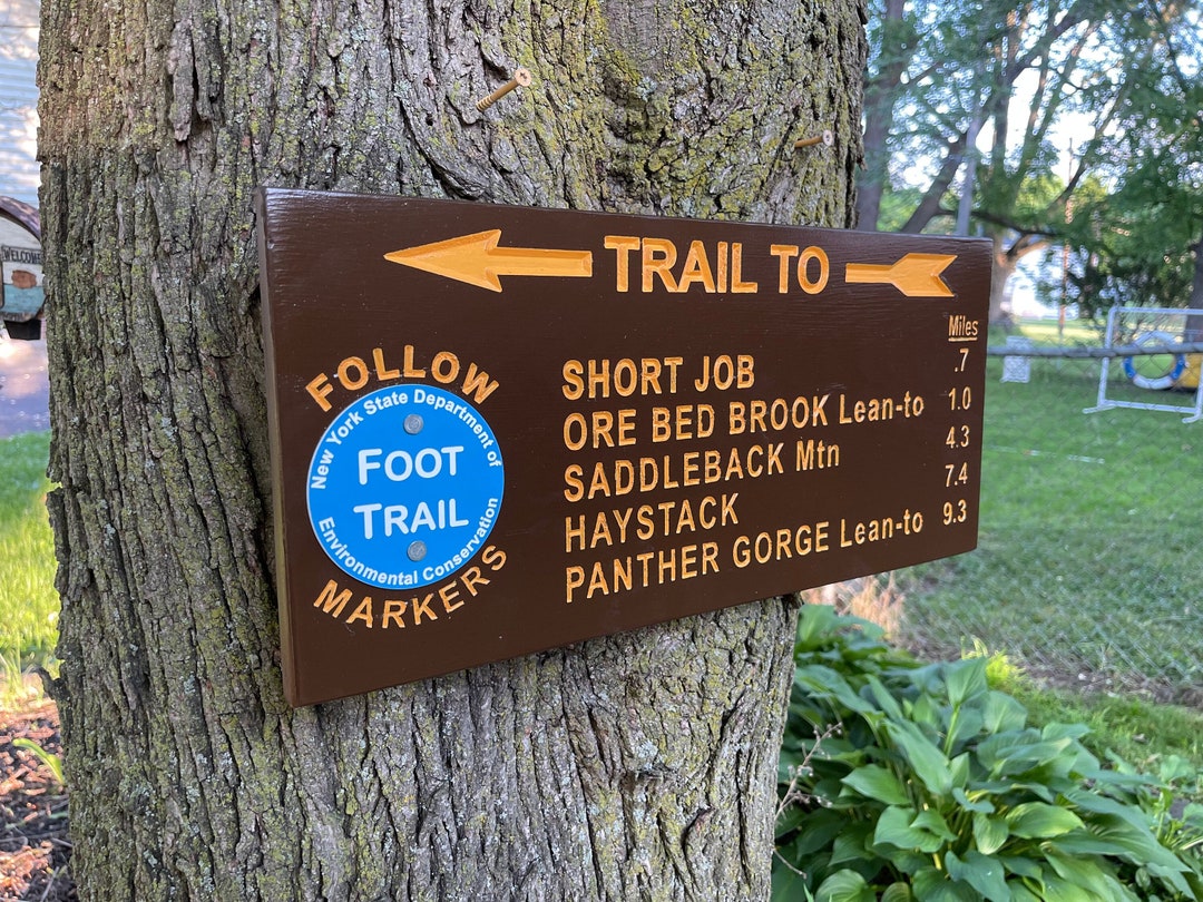 Adirondack Carved Trail Head Sign - Etsy