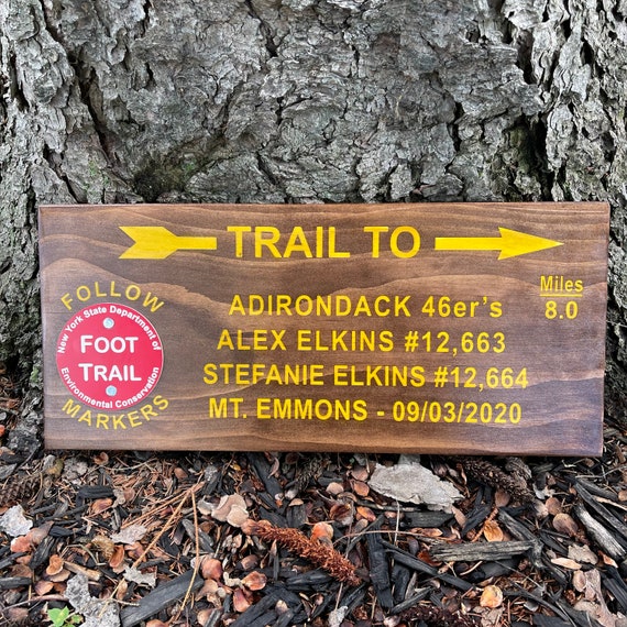 Rustic Adirondack Mountain Trail Head Sign | Etsy