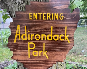 Adirondack Park New York, Rustic Barrel End Map Art - Etsy