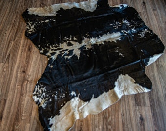 Black Speckled Cowhide Rug - Etsy