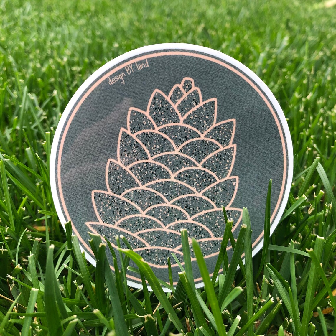 Pine Cone 3" Sticker | Pine Cone Sticker | 3" Sticker | Green Sticker ...