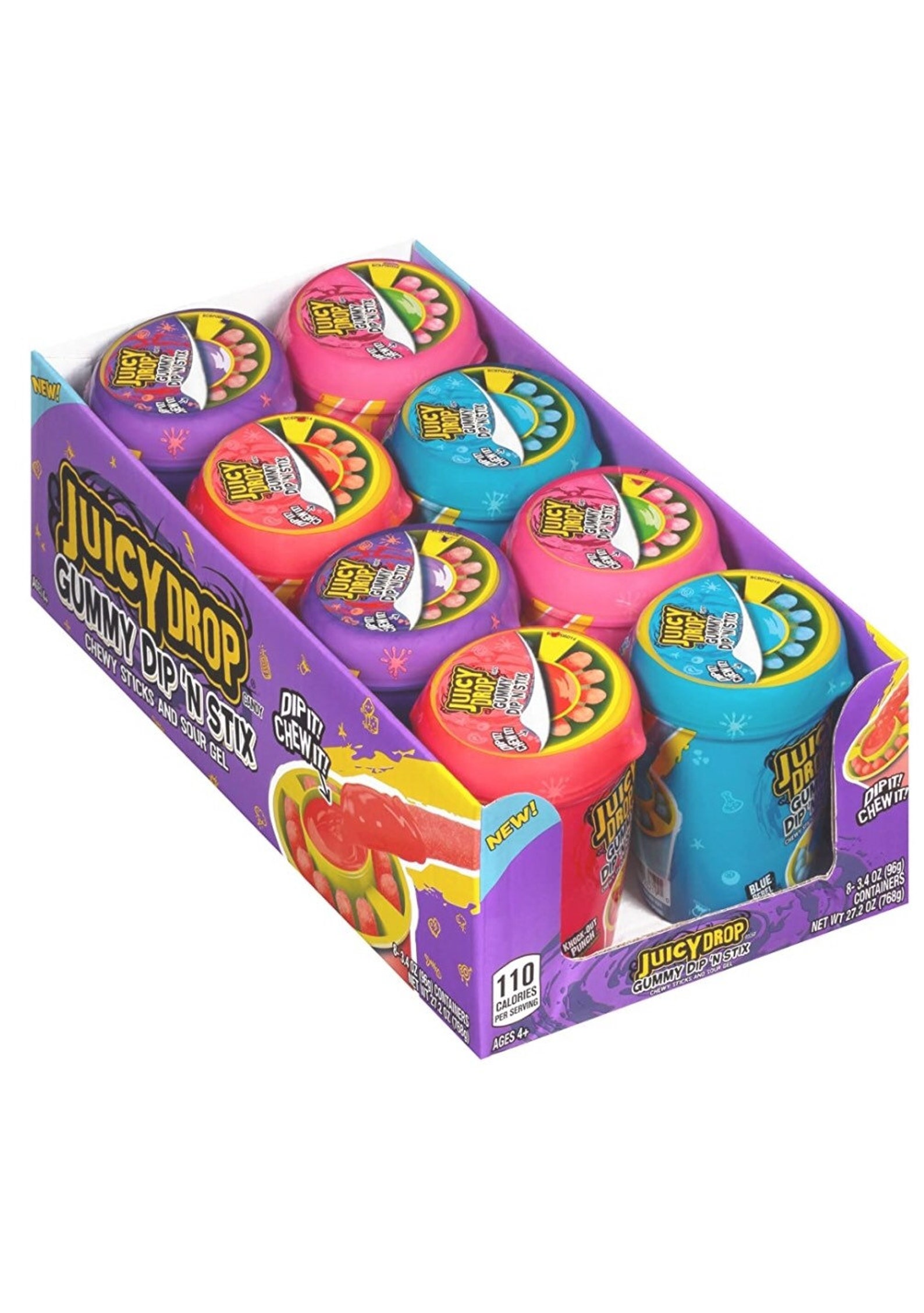 Juicy Drop Gummy Dip N Stix, Sweet Gummy Sticks W Sour Dipping Gel, 3.4 ...