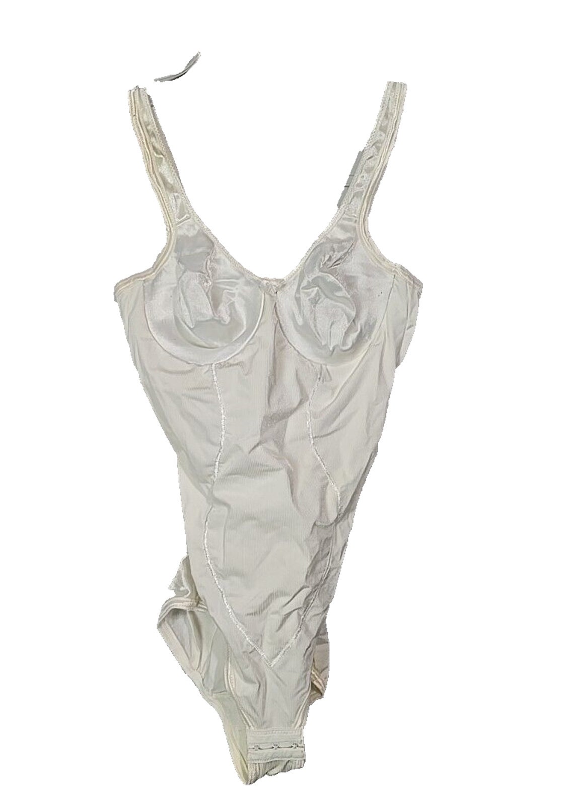 Vintage Flexees White Second Skin Satin Shapewear Underwire Bodysuit ...