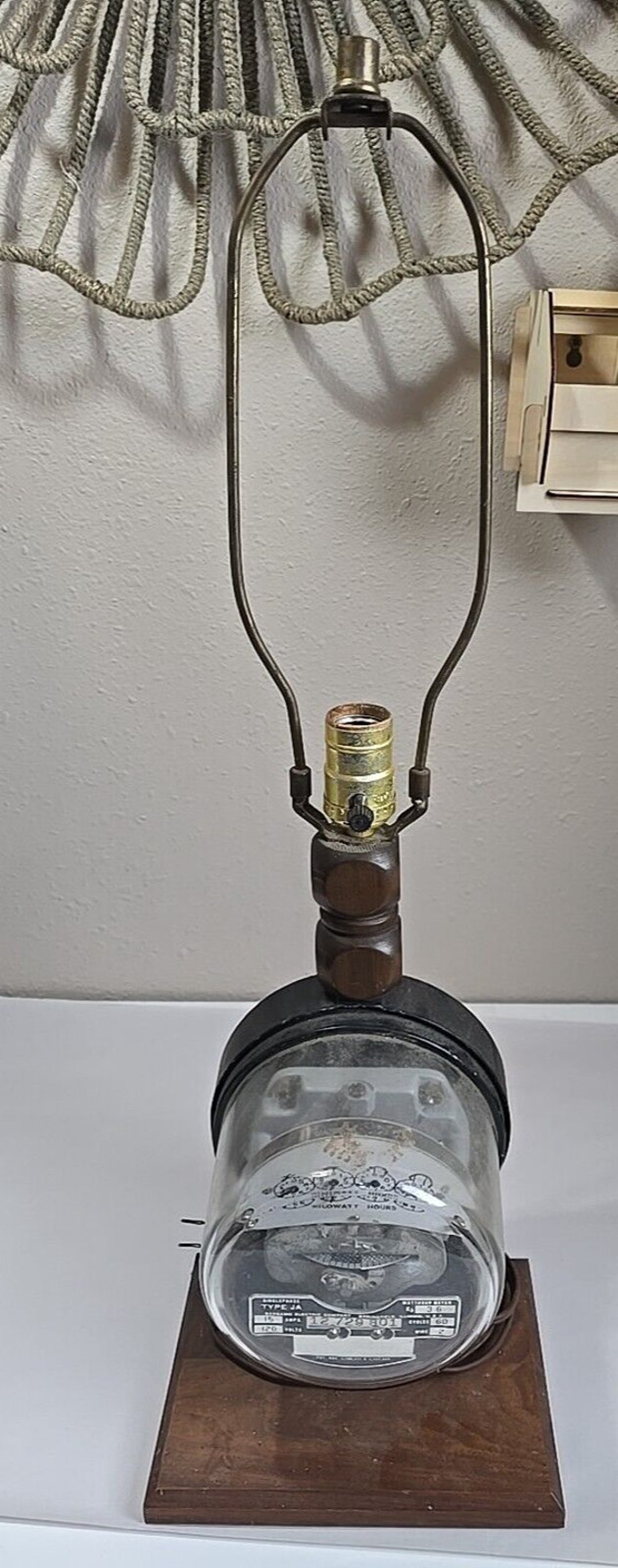 Vintage Rustic Enclosed Industrial Electric Meter Table Lamp See ...