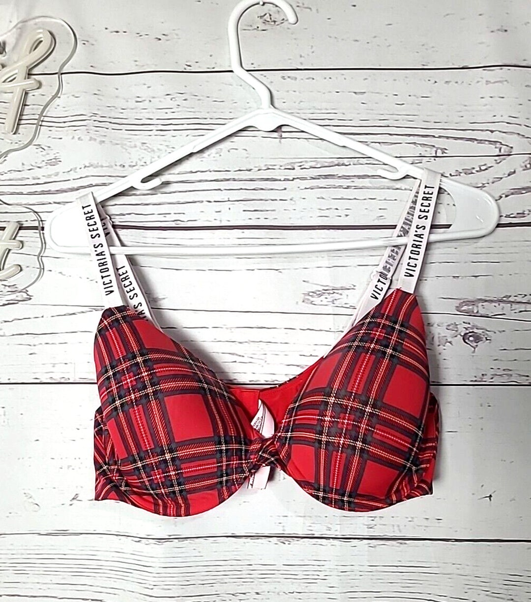 Victorias Secret Red Plaid Lightly Lined Full Coverage - Etsy