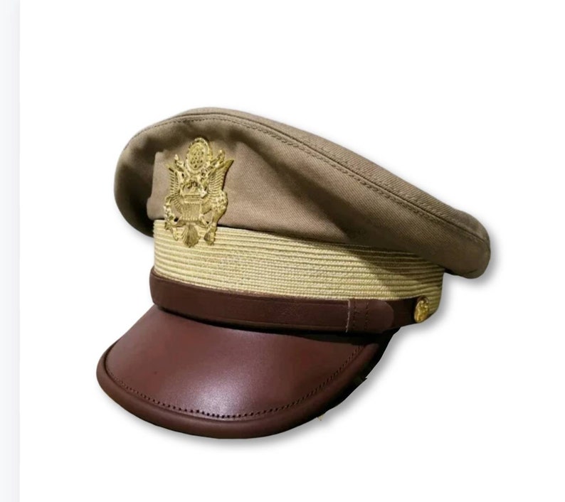 WW2 USAAF US Army Officers Uniform Visor Hat Crusher Style Cap All Size ...