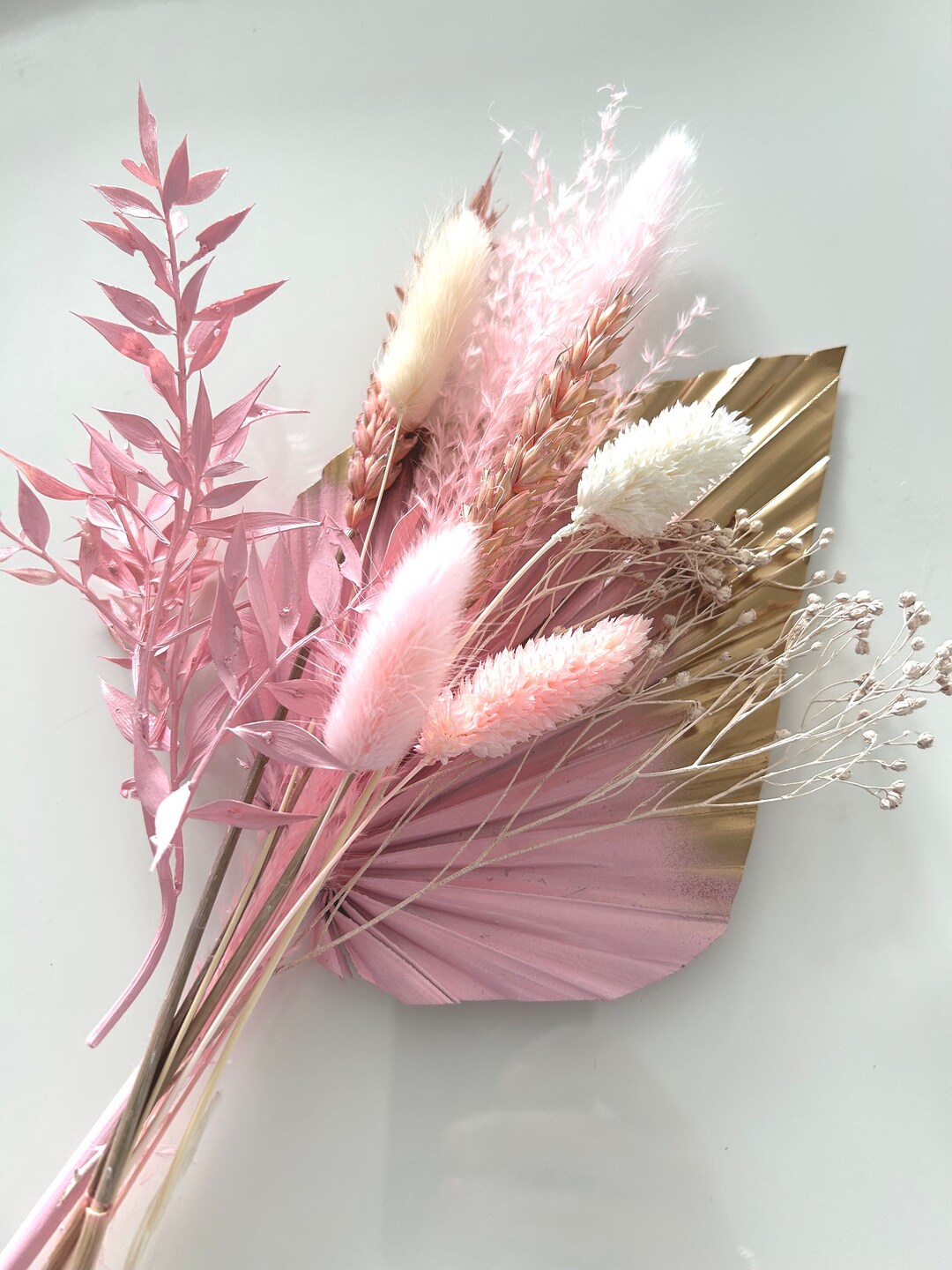 Pink and Gold Palm Cake Topper Gold Cake Decoration Dried - Etsy
