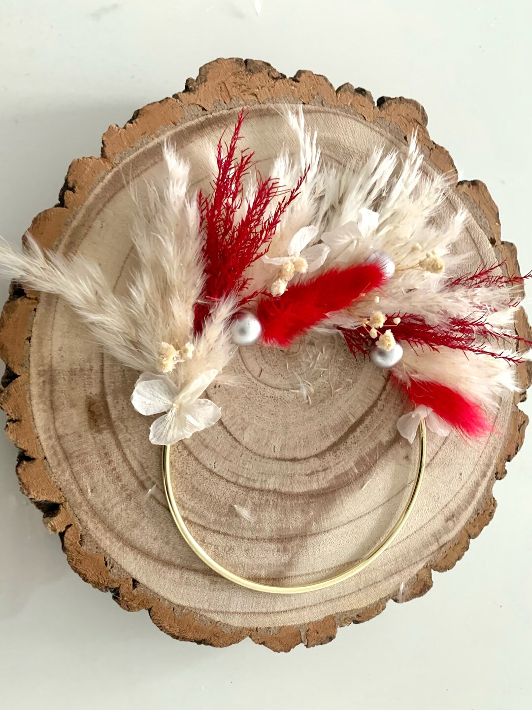 Red and Natural Dried Flower Cake Topper Cake Decoration - Etsy