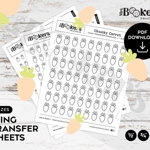 Chunky Carrot Royal Icing Transfer Sheet, Carrot Transfer Template ...