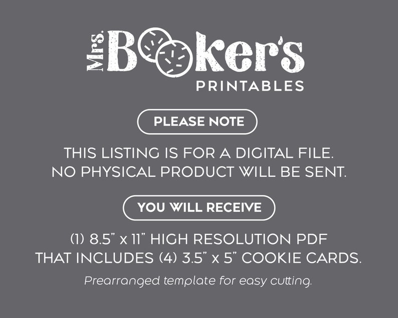 Happy Easter Cookie Card, Mini Cookie Card, 3.5" X 5" Cookie Card ...