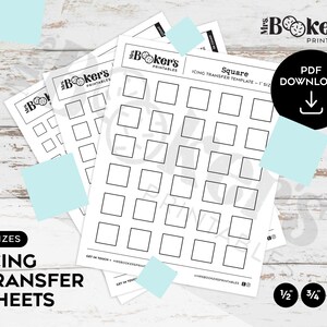 Square Icing Transfer Template, Cookie Decorating Template, Square ...