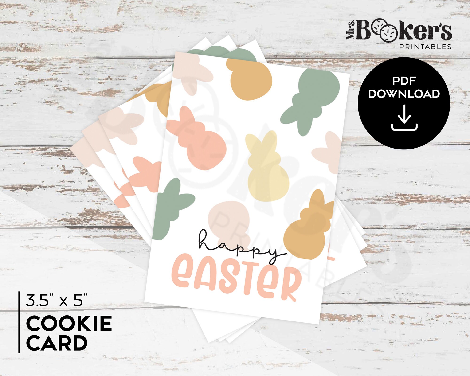 Happy Easter Cookie Card, Mini Cookie Card, 3.5" X 5" Cookie Card ...