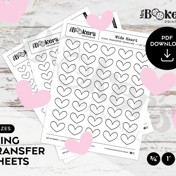 Royal Icing Heart Transfers - Etsy