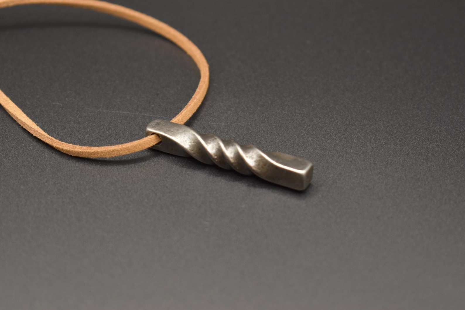 Hand-forged Twisted Square Steel Pendant Necklace - Rustic Blacksmith ...