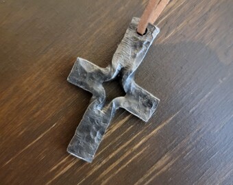 Hand-forged Split Cross Necklace - Etsy
