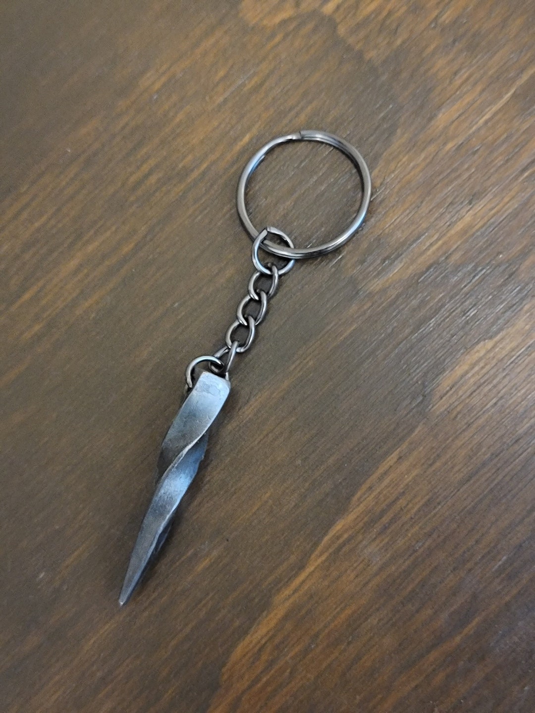 Hand-forged Twist Iron Keychain: Rustic Blacksmith Key Ring - Etsy