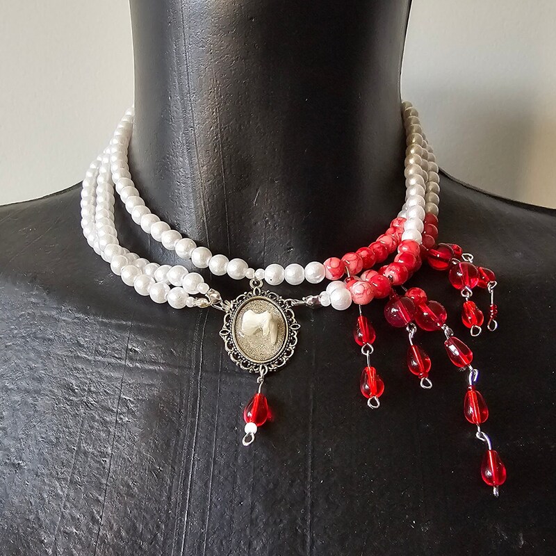 Blood Pearl Necklace - Etsy