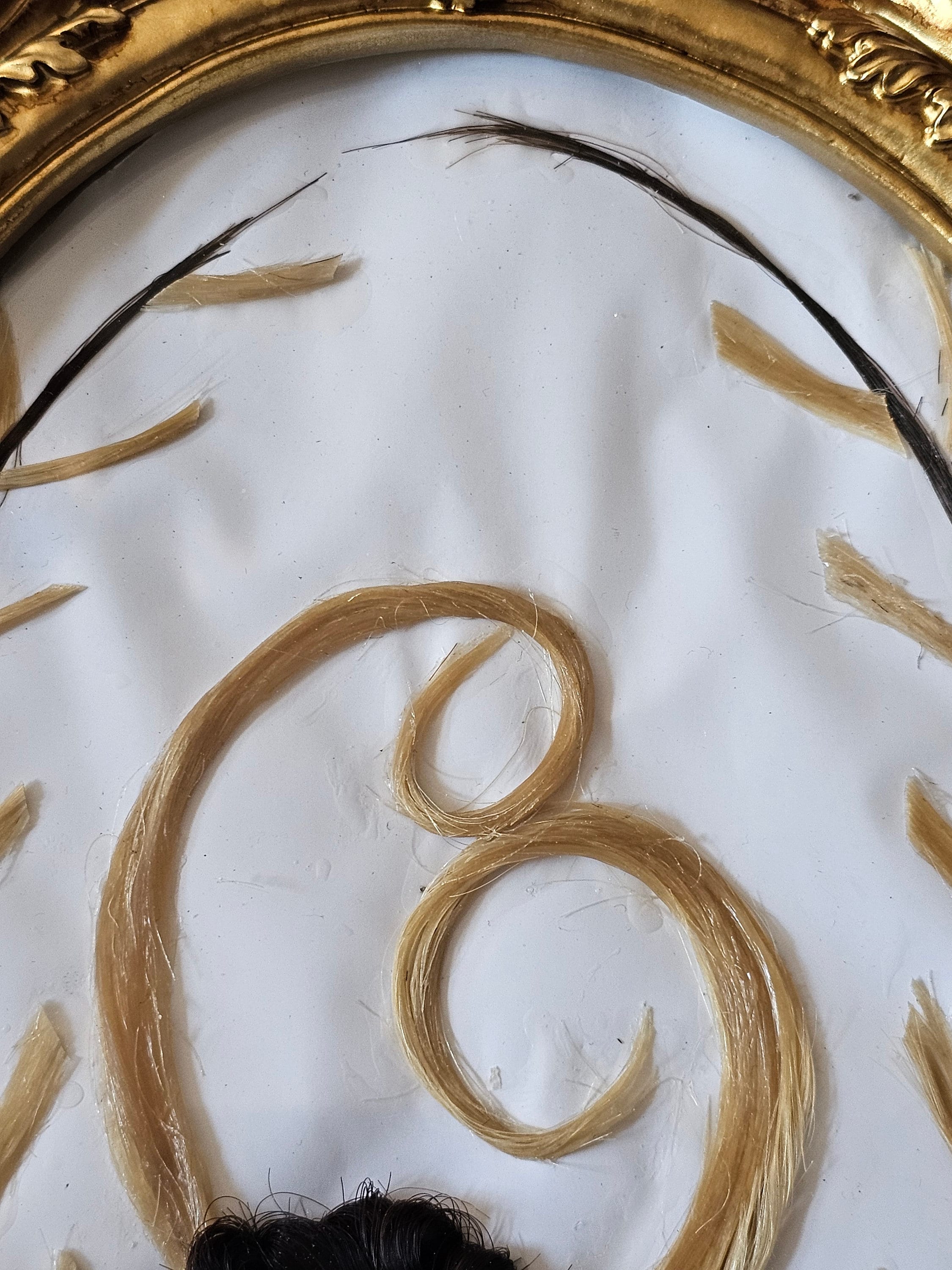 LAMENT: Victorian Hair Art Behind a Glass, Decorative Plastic Frame ...