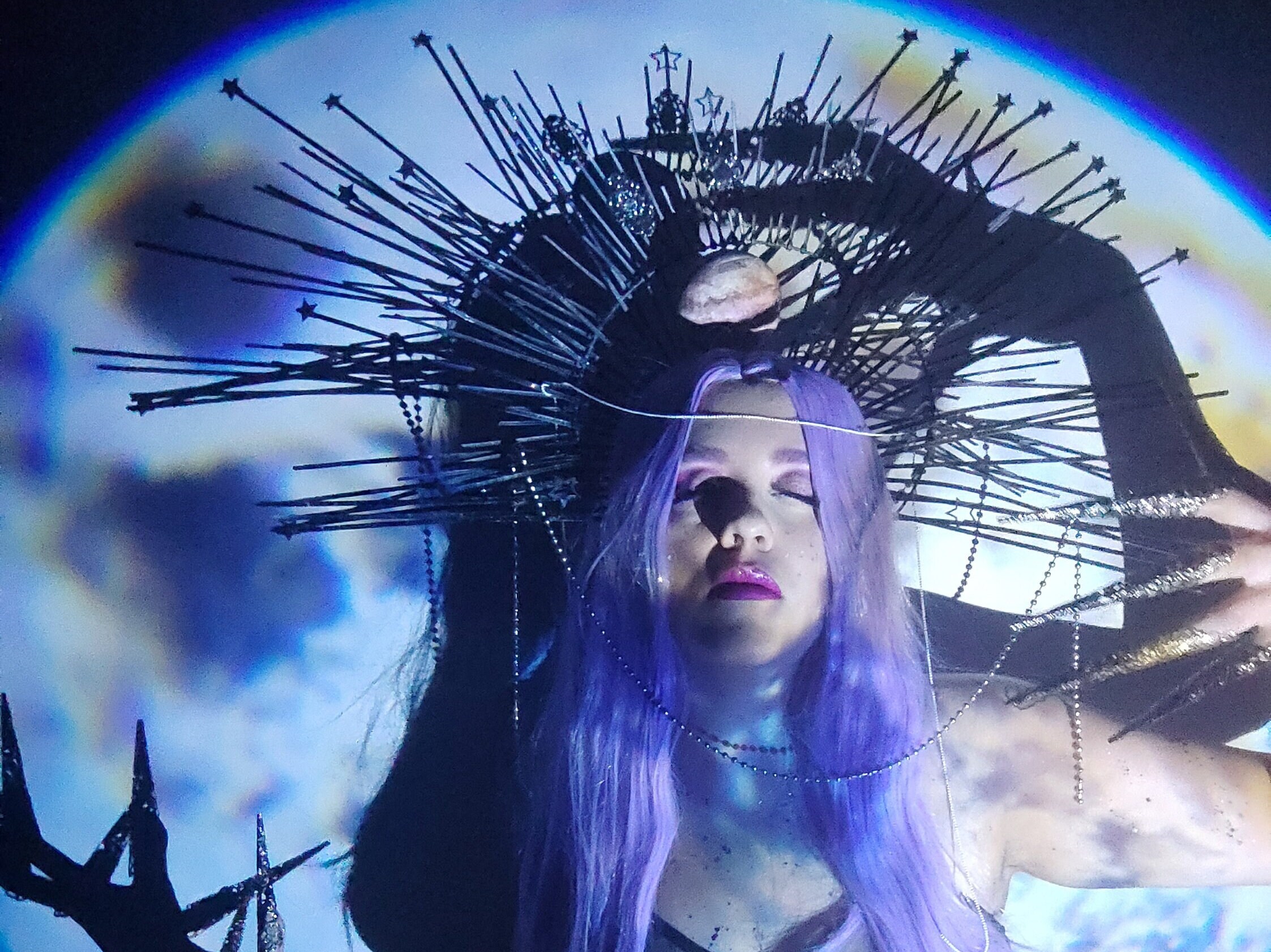 SATURN: Headpiece With Saturn and Stars, Cosmic Crown, Headset, Stars ...