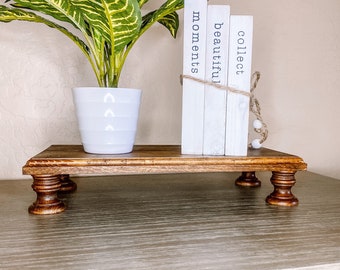 Farmhouse Table Riser Rustic Wood Tray - Etsy