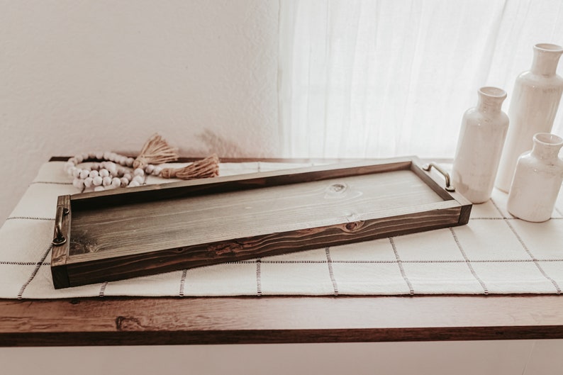 Long Wooden Tray Table Centerpiece Tray Rustic Farmhouse - Etsy