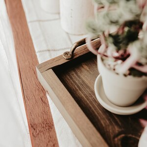 Long Wooden Tray Table Centerpiece Tray Rustic Farmhouse Serving Tray ...