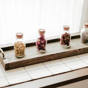 Long Wooden Tray Table Centerpiece Tray Rustic Farmhouse Serving Tray ...