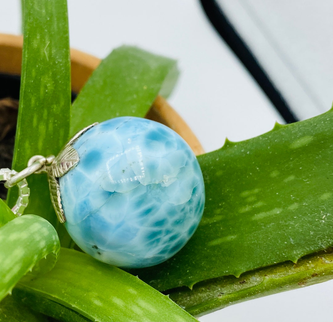Larimar, Larimar Sphere, Larimar Pendant, Ocean Crystal, Semi-precious ...