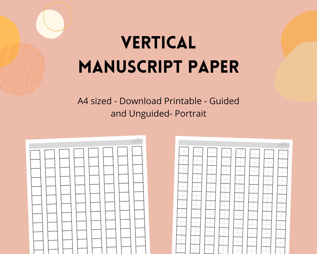 VERTICAL MANUSCRIPT PAPER Language Learning Chinese Hanzi Japanense ...
