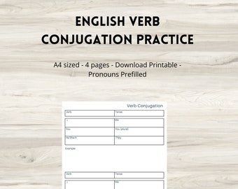 Verb Conjugation Sheet Foreign Language Learning Student Digital ...