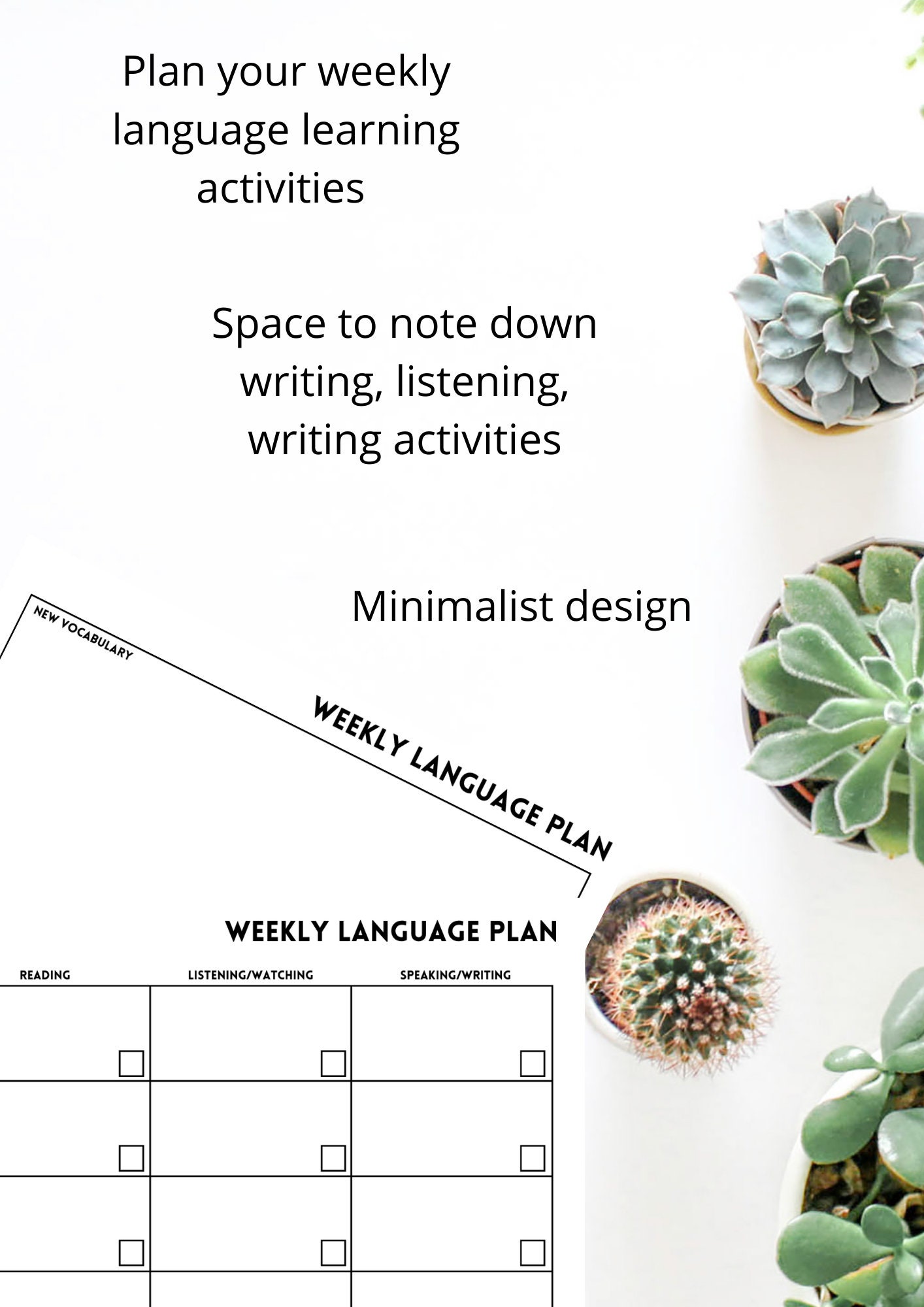 Weekly Language Learning Study Plan | Digital Download | Foreign ...